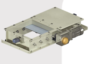 Compuerta eléctrica de rasera para el control de flujo