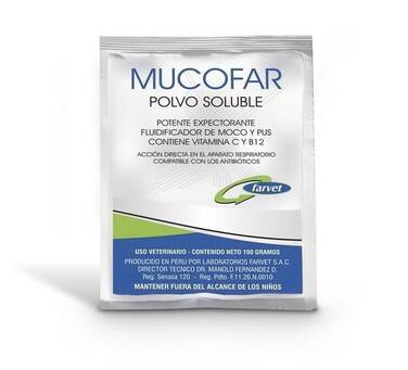 MUCOFAR expectorante fluidificador para aves en Perú